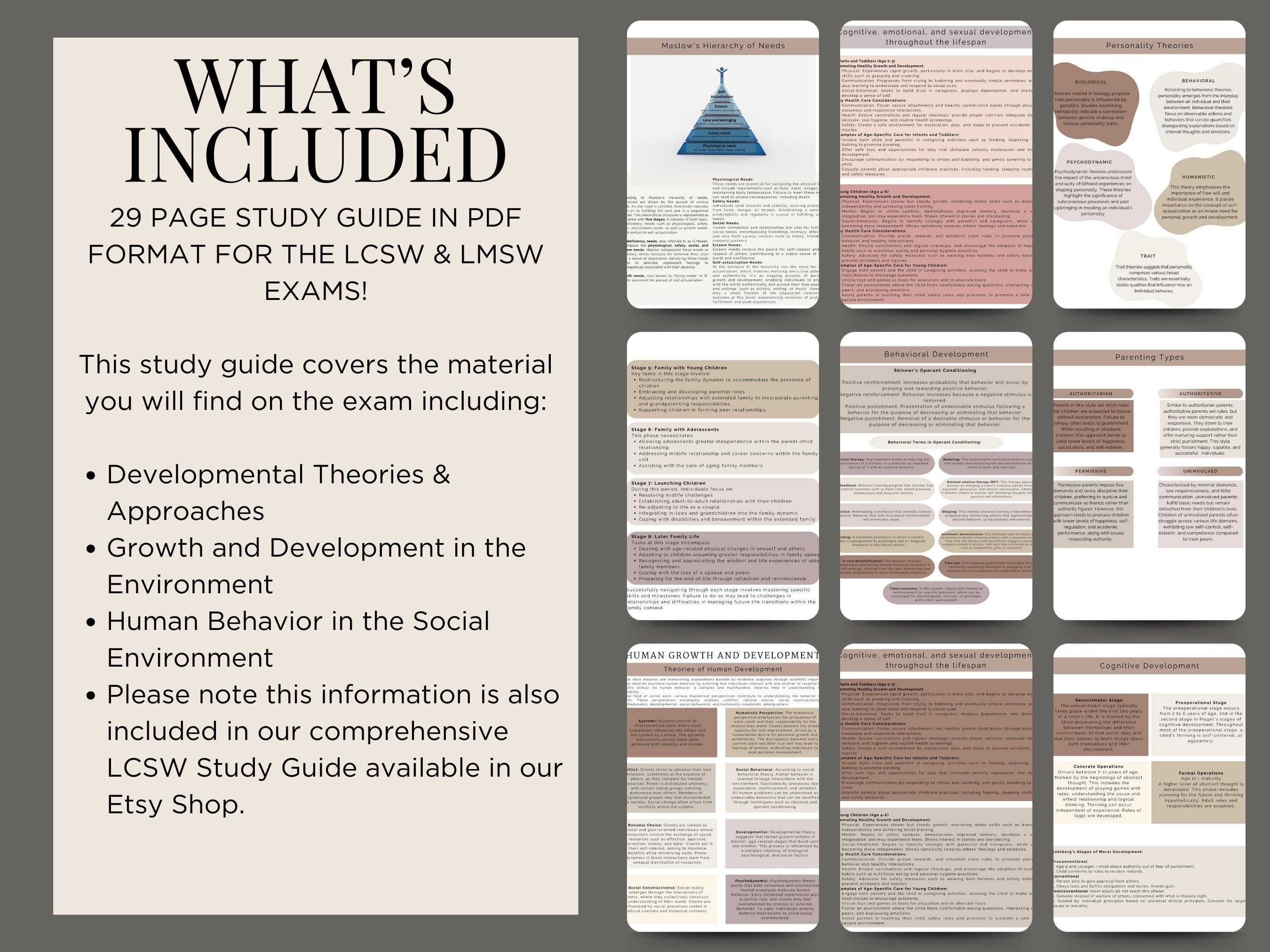 Social Work Study Guide,human Development& Behavior,msw Study Guide ...