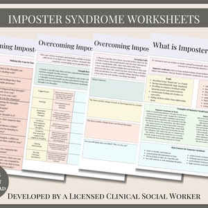 Imposter Syndrome Worksheets, Self Sabotage Workbook, Inner Critic ...