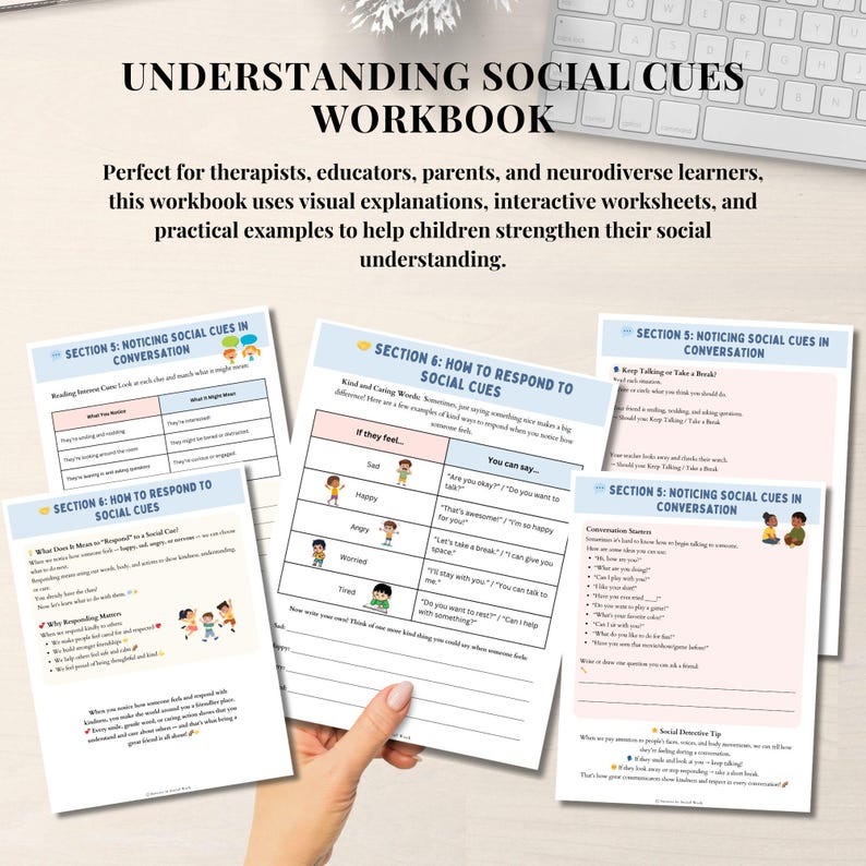 Understanding Social Cues Workbook for Therapist & Social Workers ...