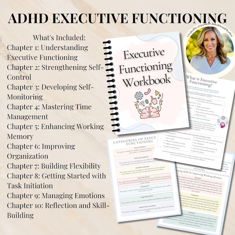 ADHD Executive Functioning Worksheet Bundle for Kids & Teens, Emotional Regulation Coping Skills ...