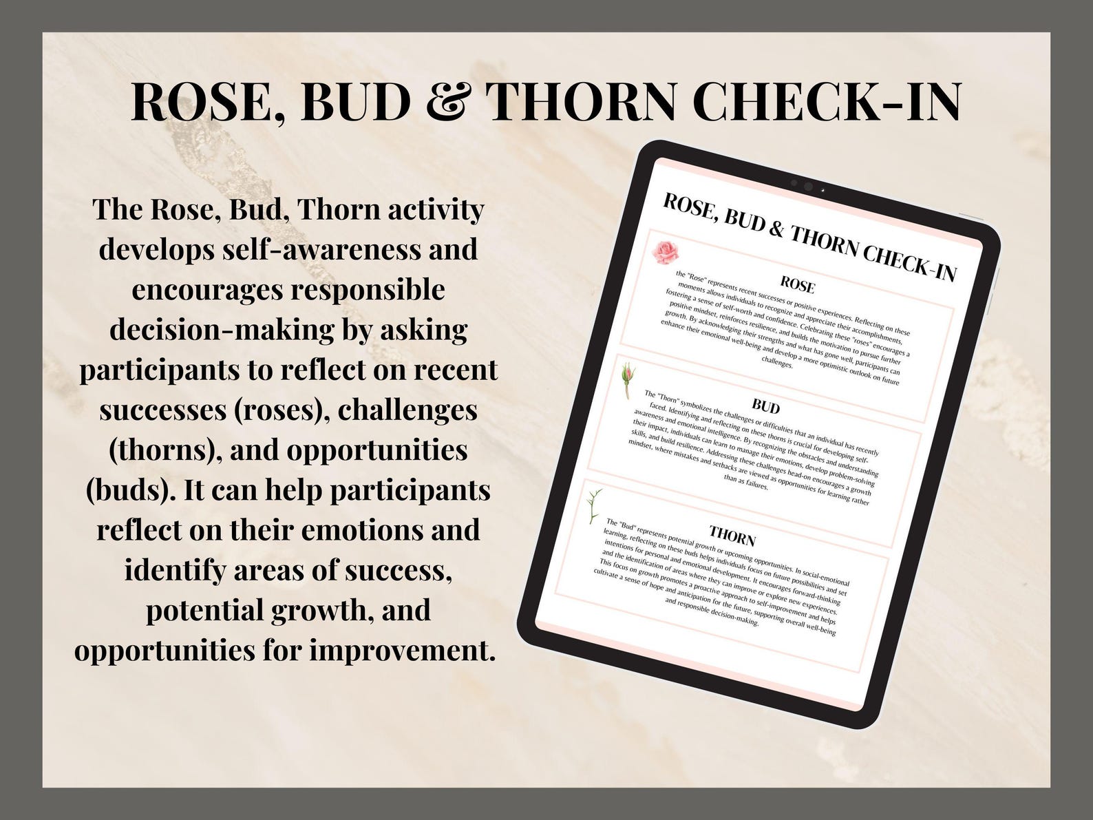 Rose, Thorn and Bud Therapy Worksheets, Communication Styles, Social ...