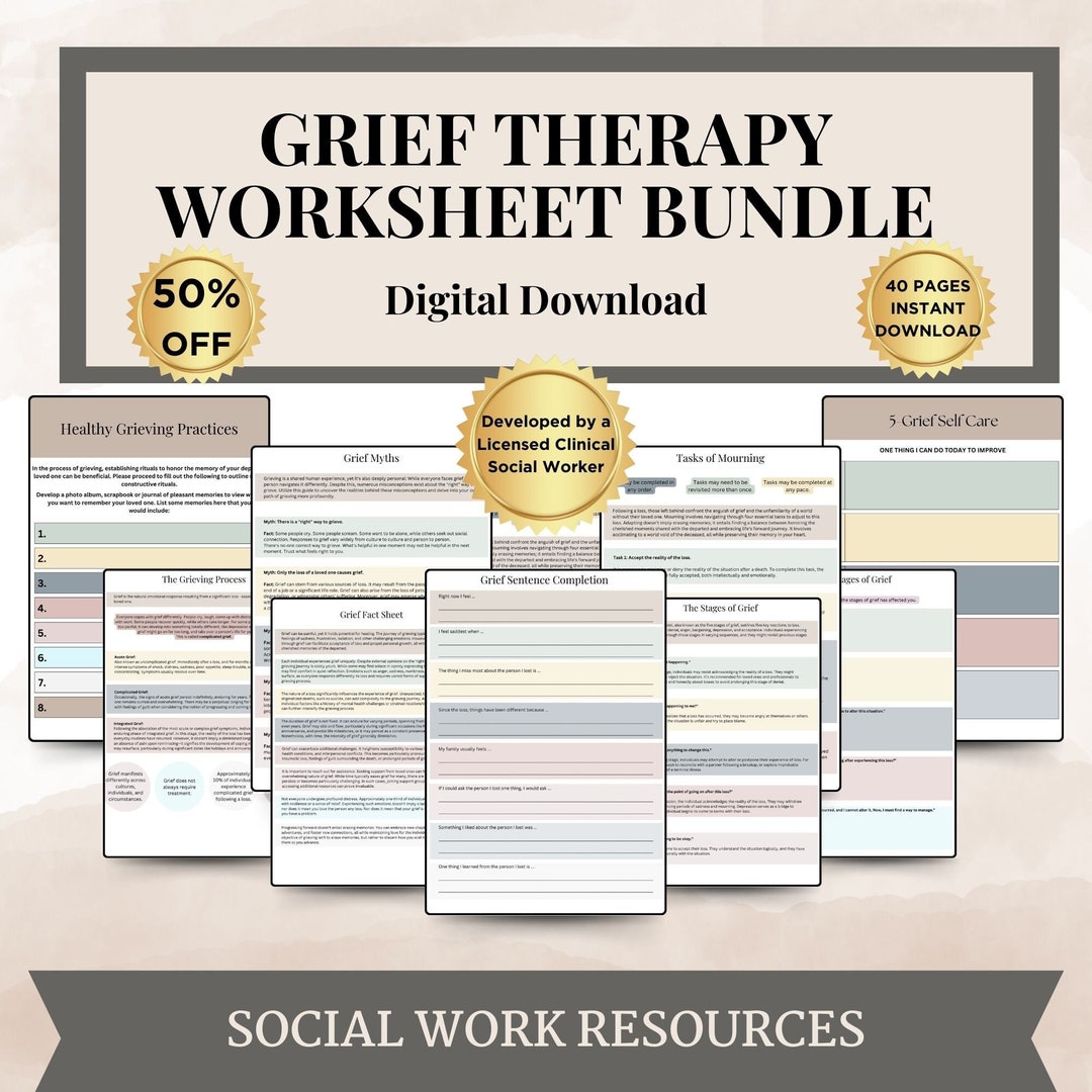 Grief Therapy Worksheets,therapy Resources,parenting Resource,death ...