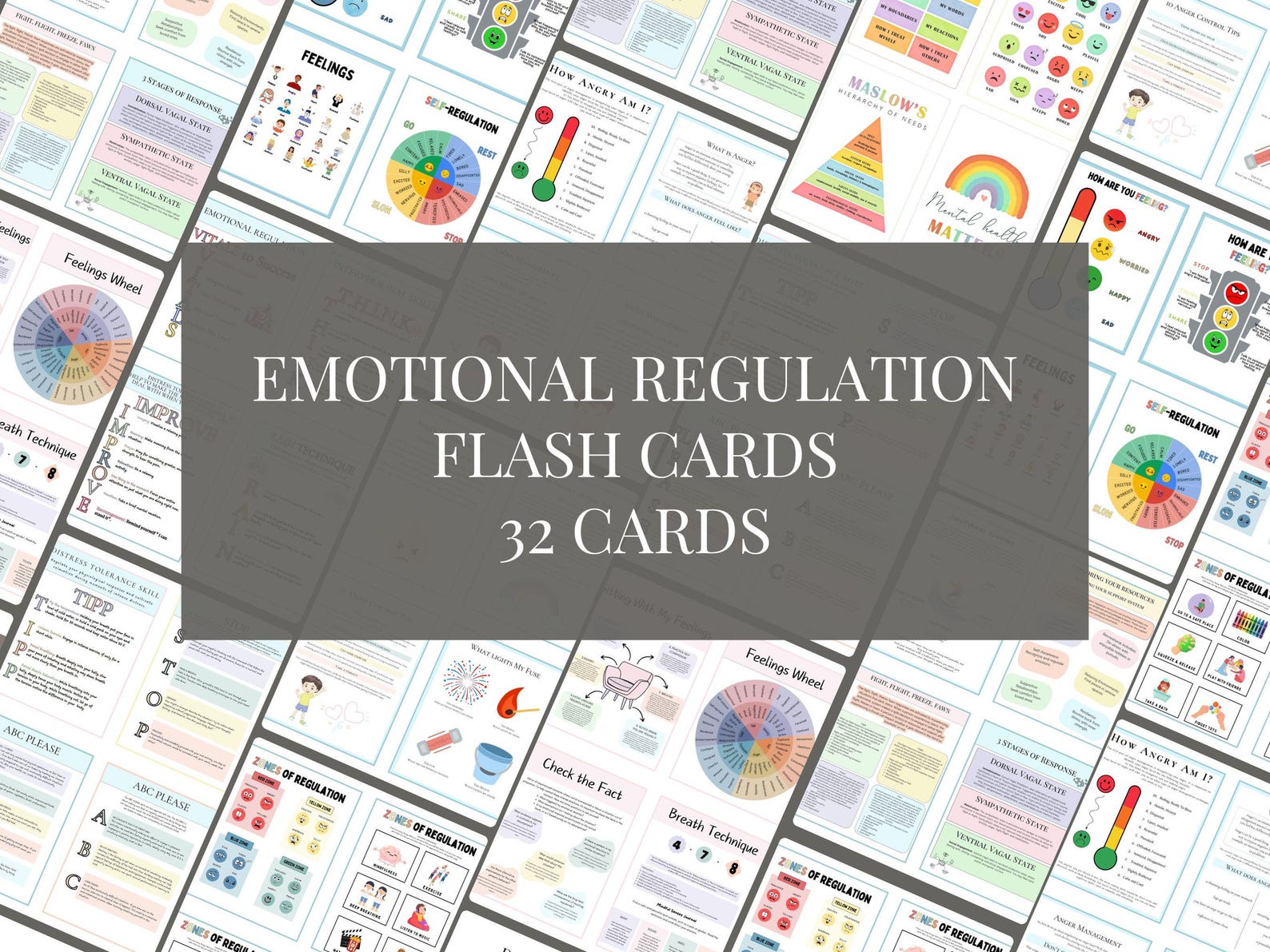 Emotional Regulation Self-regulation Flashcards, Calming Corner Tools ...