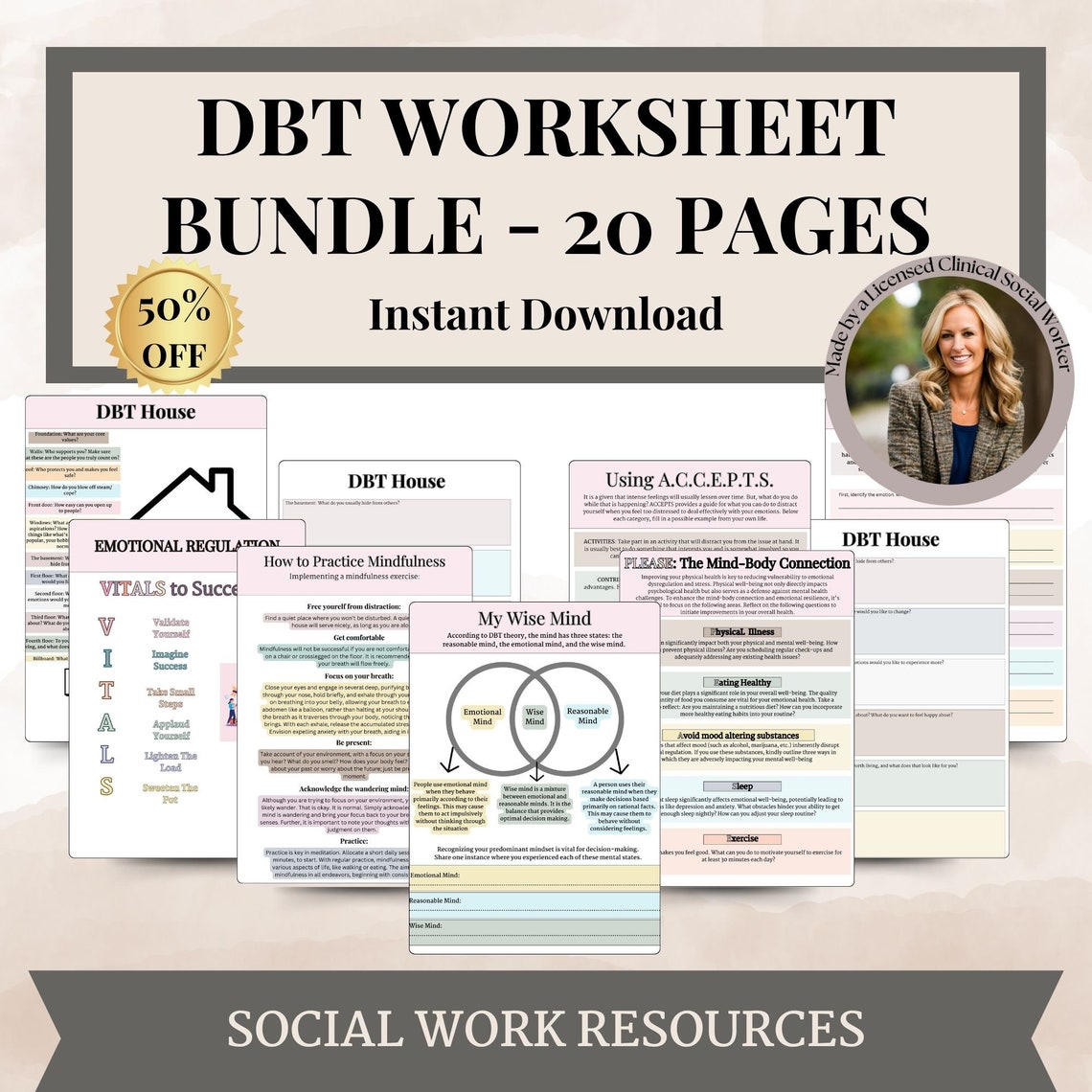 DBT Worksheets for Therapist, Dbt Skills, Dbt Workbooks. Dbt Printables ...