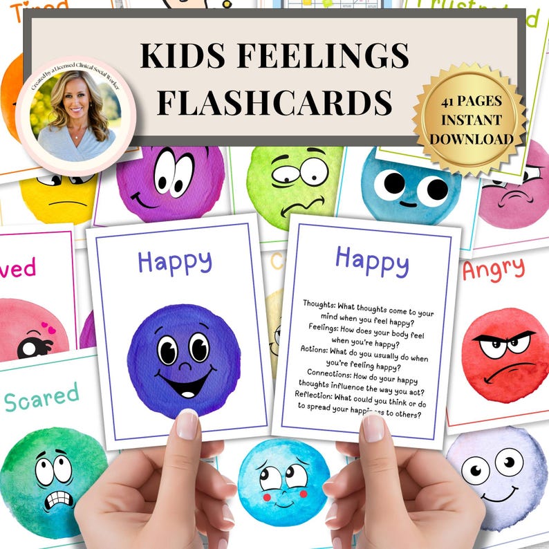 Kids Feelings Flashcards Feelings Poster Emotional Regulation Calm ...