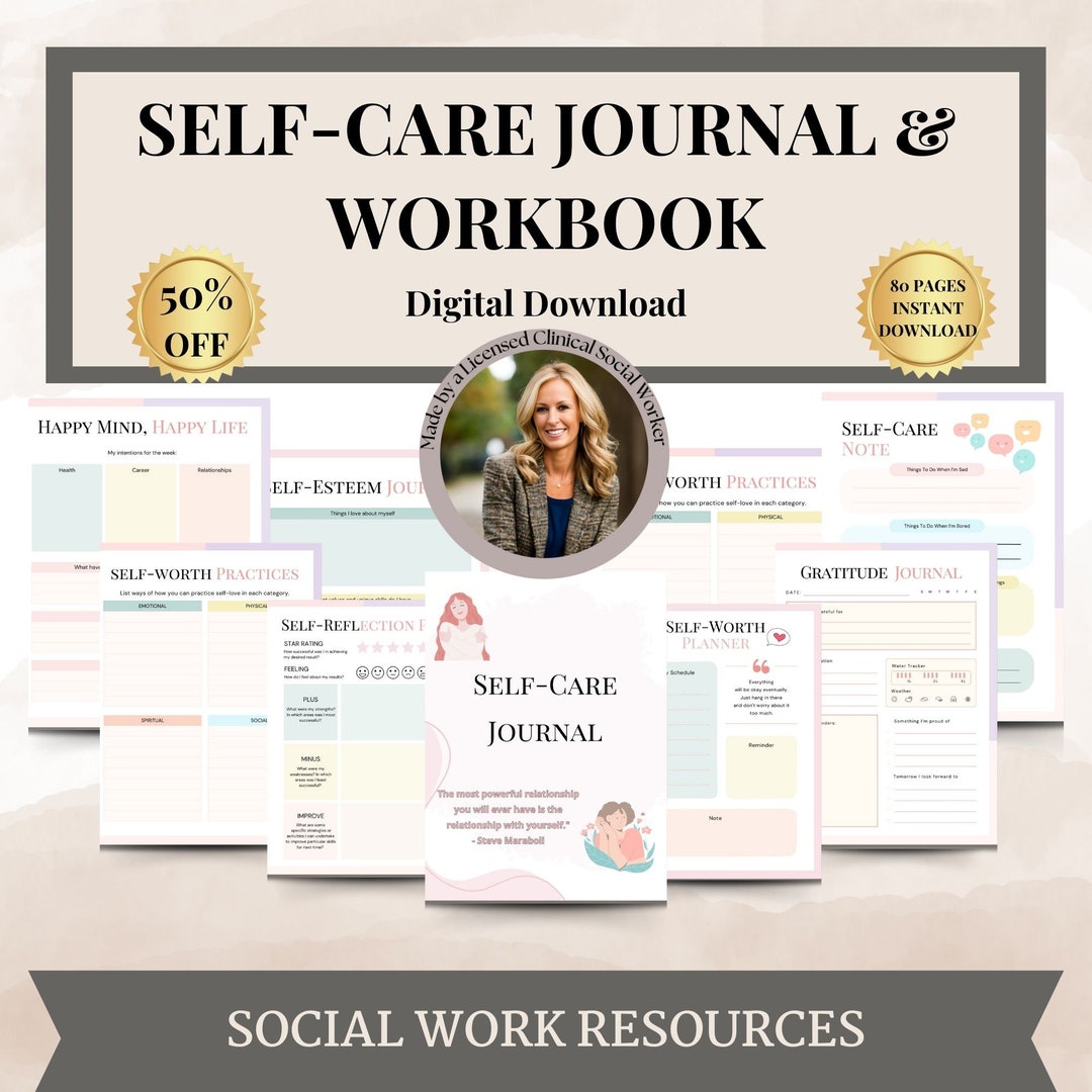 Self-care Journal Printable Digital Download Workbook, Therapy ...