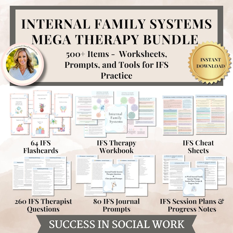 Internal Family Systems Mega Bundle IFS Cheat Sheets, Emotional Regulation, Parts Work Therapy ...