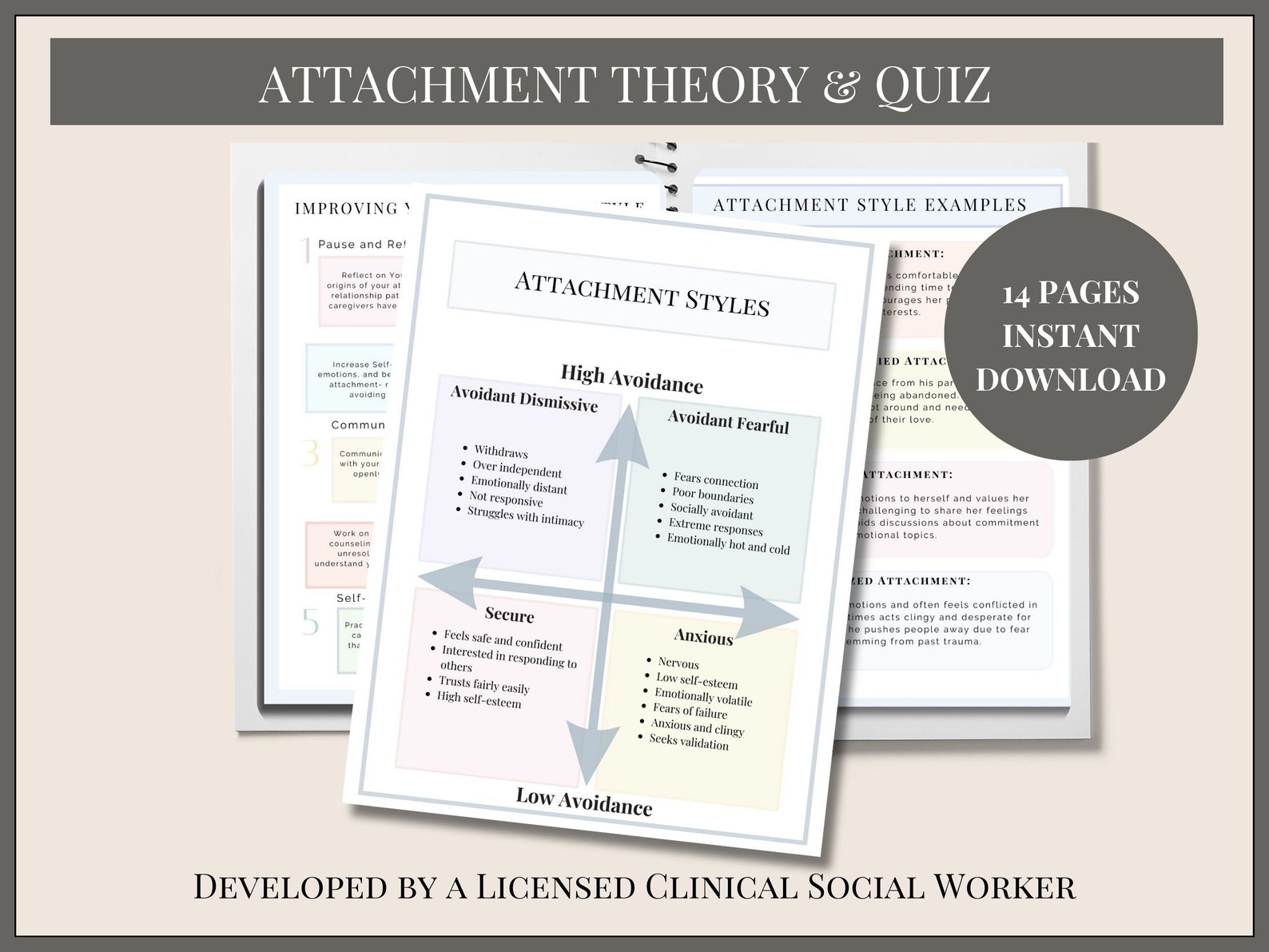 Attachment Styles Therapy Worksheets, Attachment Theory Cheat Sheet ...