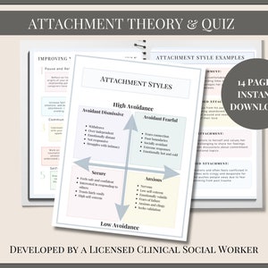 Attachment Styles Therapy Worksheets, Attachment Theory Cheat Sheet ...