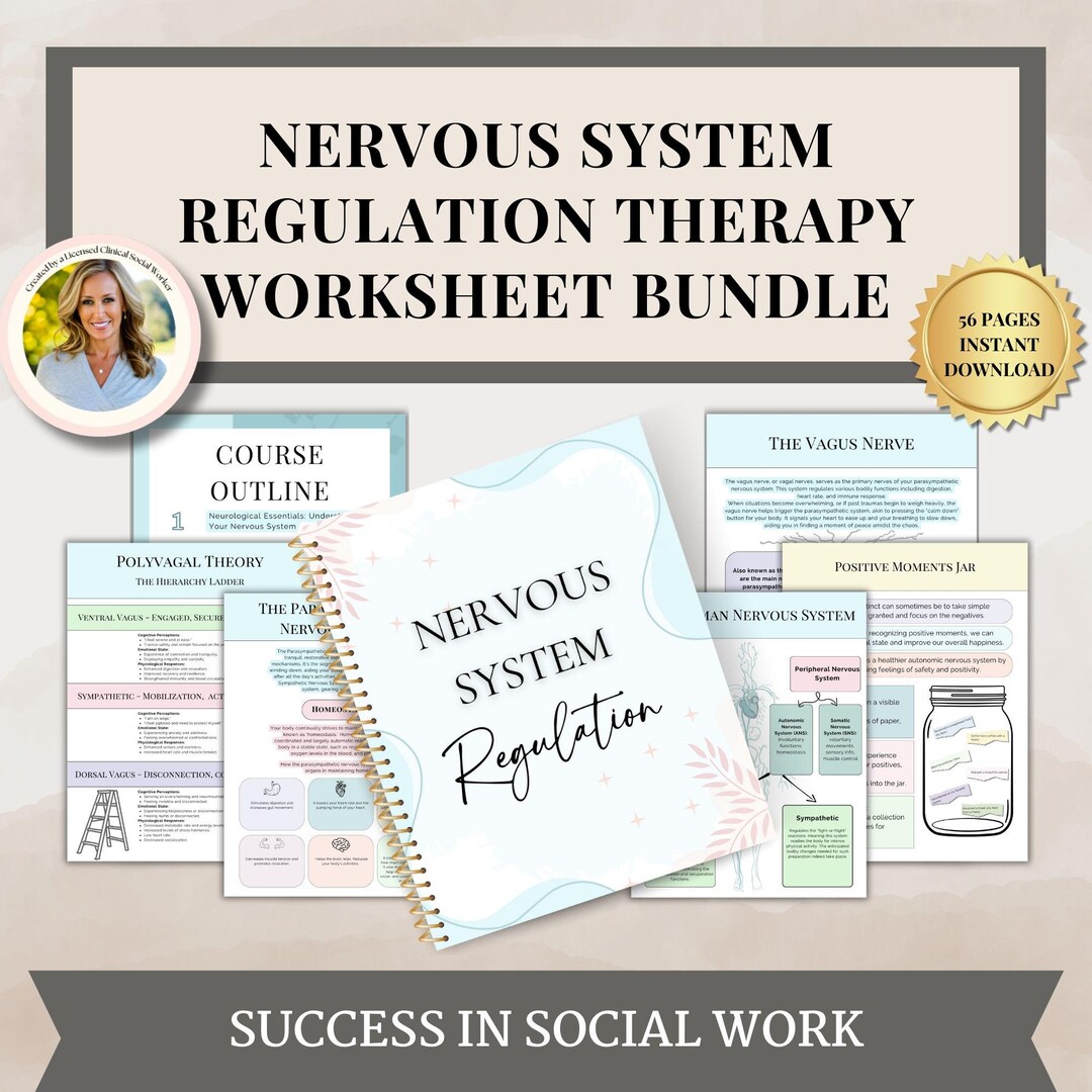 Nervous System Regulation Workbook, Polyvagal Theory Ladder Vagus Vagal ...