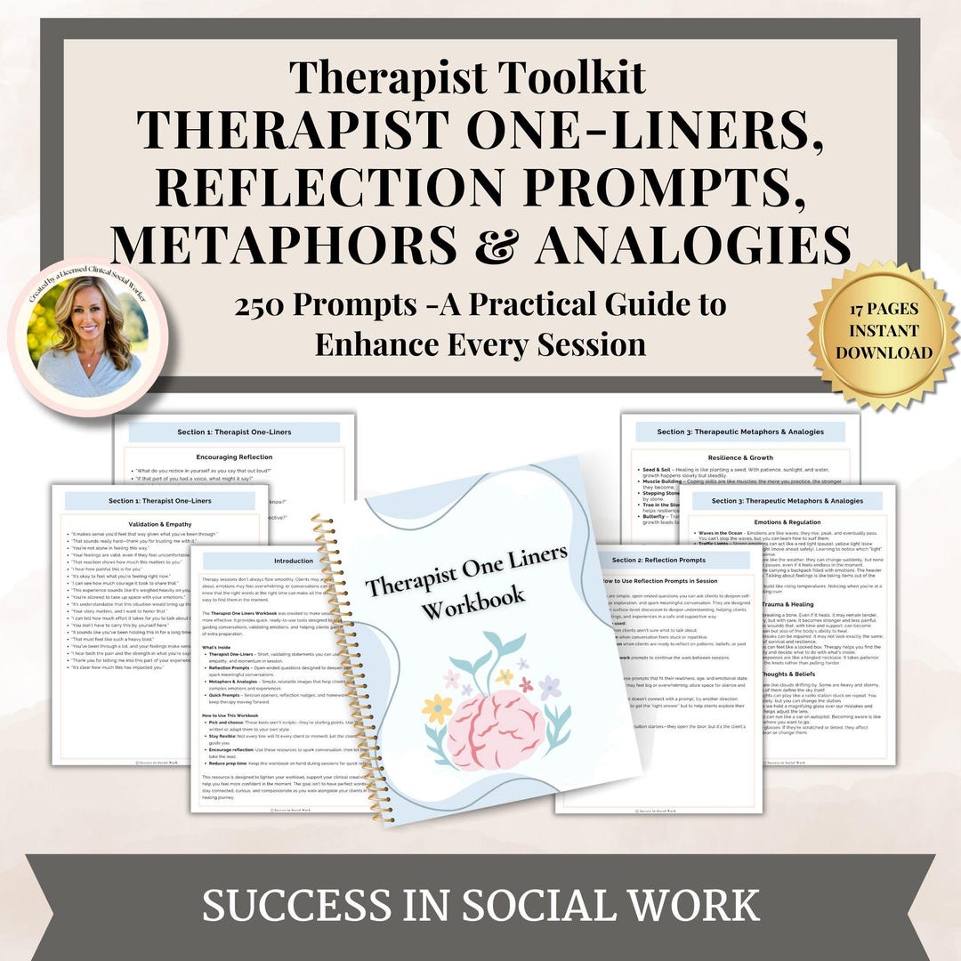 Therapist One-liners Cheat Sheets Therapy Tools for Counselors Therapy ...