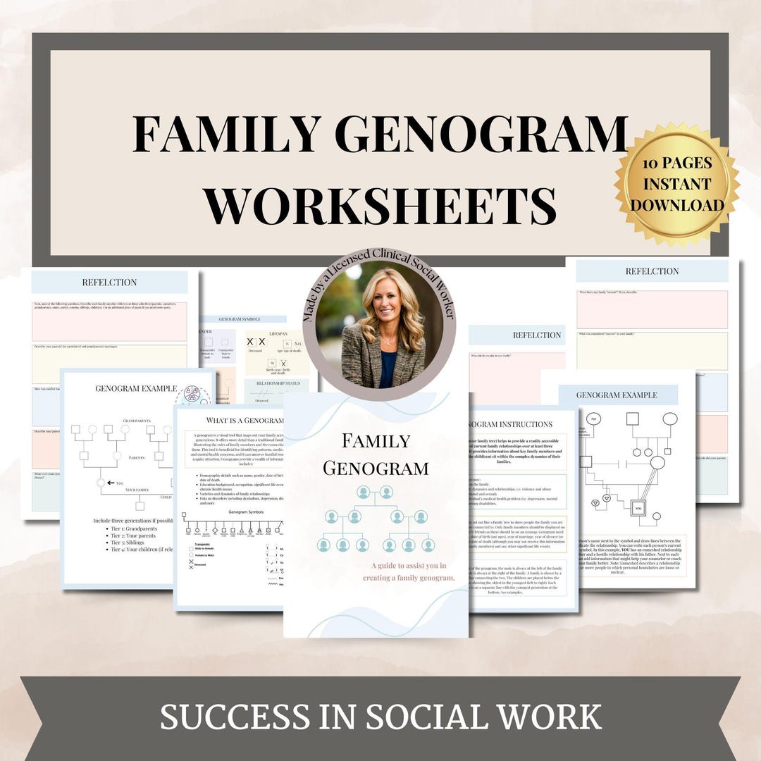 Family Genogram Worksheets, Family Systems, IFS, Therapy Worksheets ...