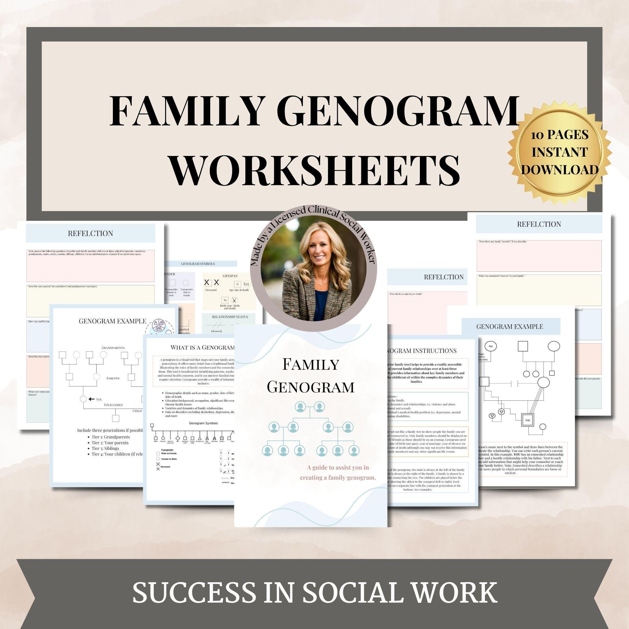 Family Genogram Worksheets, Family Systems, IFS, Therapy Worksheets ...