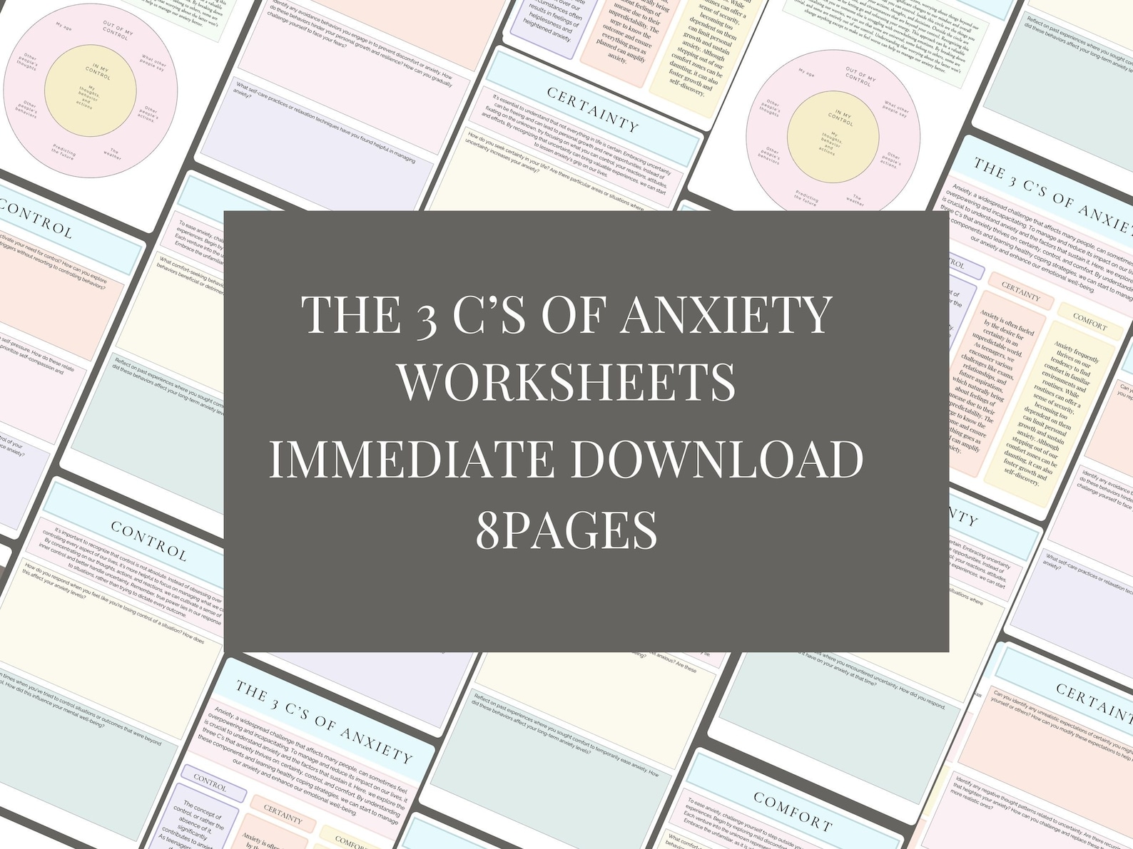 Anxiety Worksheets, Circle of Control, Therapy Tools, Therapy ...
