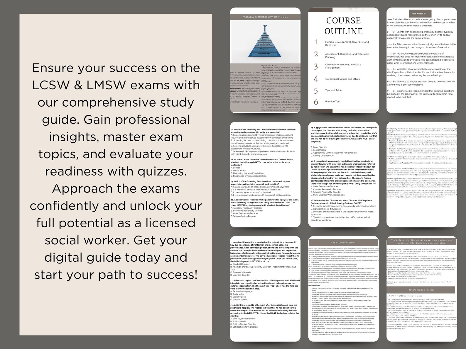 LCSW/LMSW Study Guide, ASWB Exam Tool, Complete Lcsw Lmsw Exam Study ...