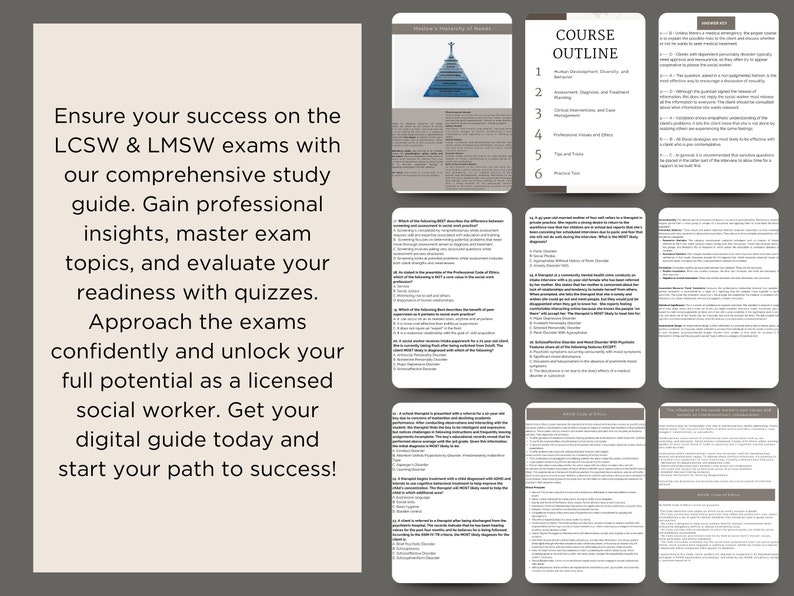 LCSW/LMSW Study Guide, ASWB Exam Tool, Complete Lcsw Lmsw Exam Study ...