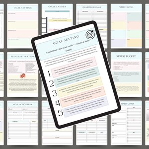 Goal Planner Bundle, SMART Goal Setting Kit,monthly Habits Reflections ...