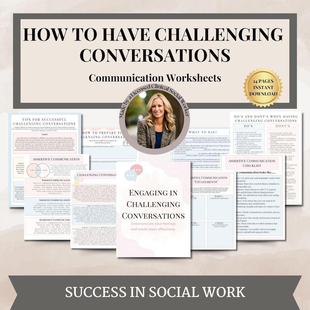 How to Have Challenging Conversations Therapy Worksheets, Conversations ...