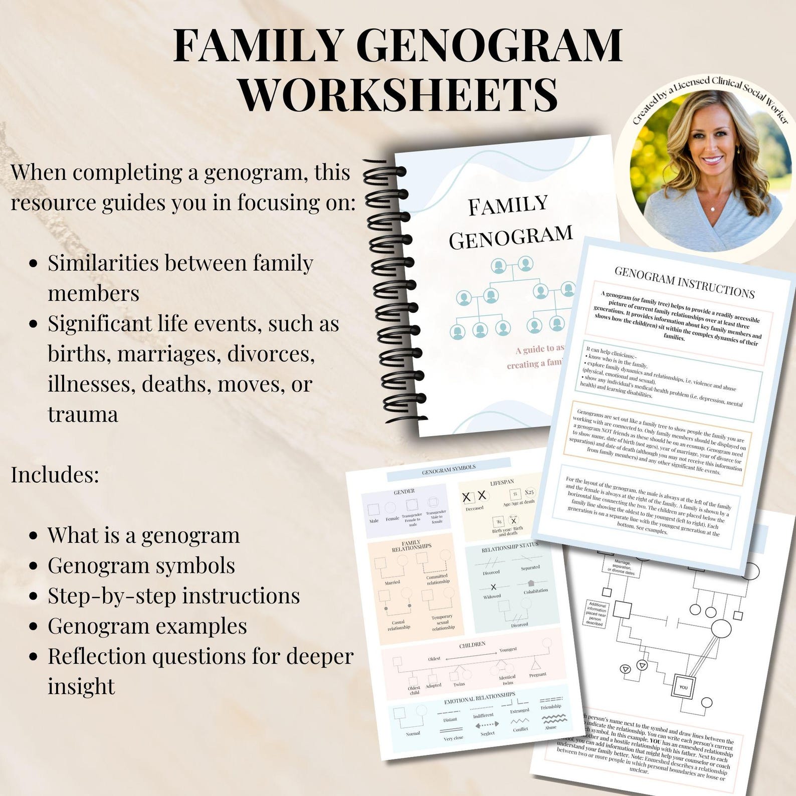 Family Genogram Worksheets, Family Systems, IFS, Therapy Worksheets ...