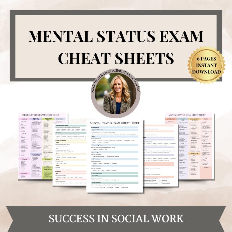 Mental Status Exam Cheat Sheet - Etsy
