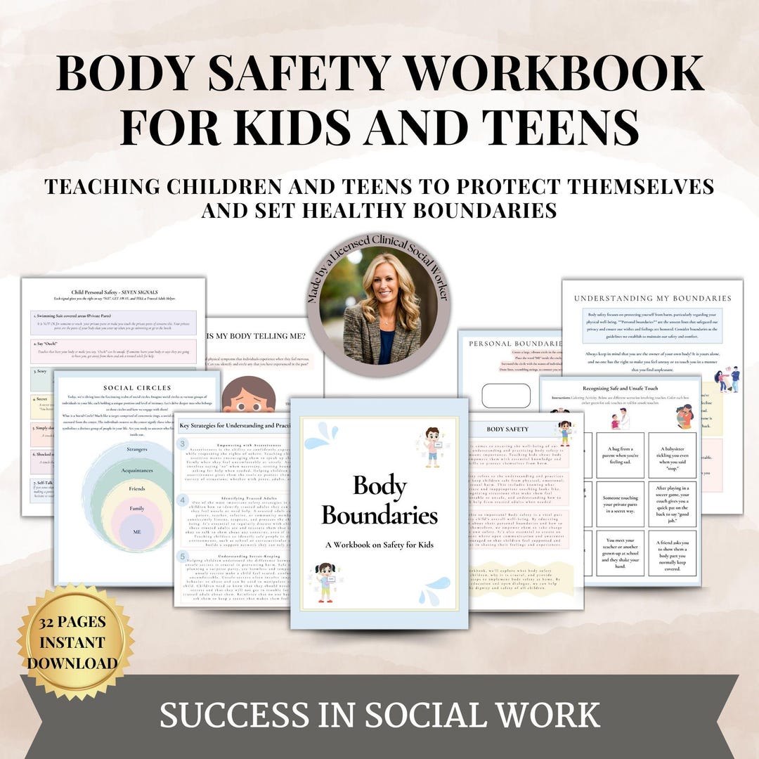 Kids and Teen Body Safety Workbook, Body Boundaries and Protection for ...