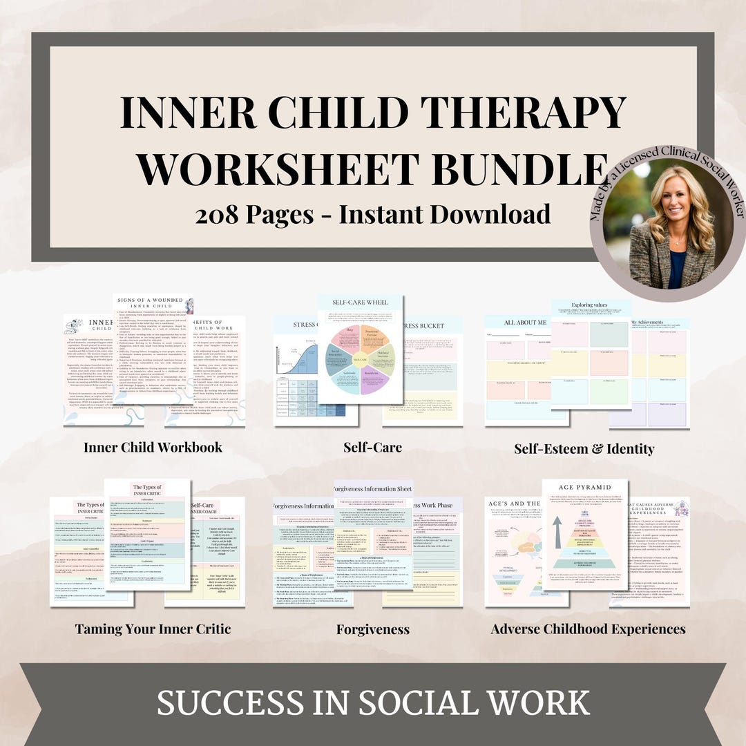 Inner Child Therapy Worksheet Bundle, Reparenting Inner Child, Inner ...