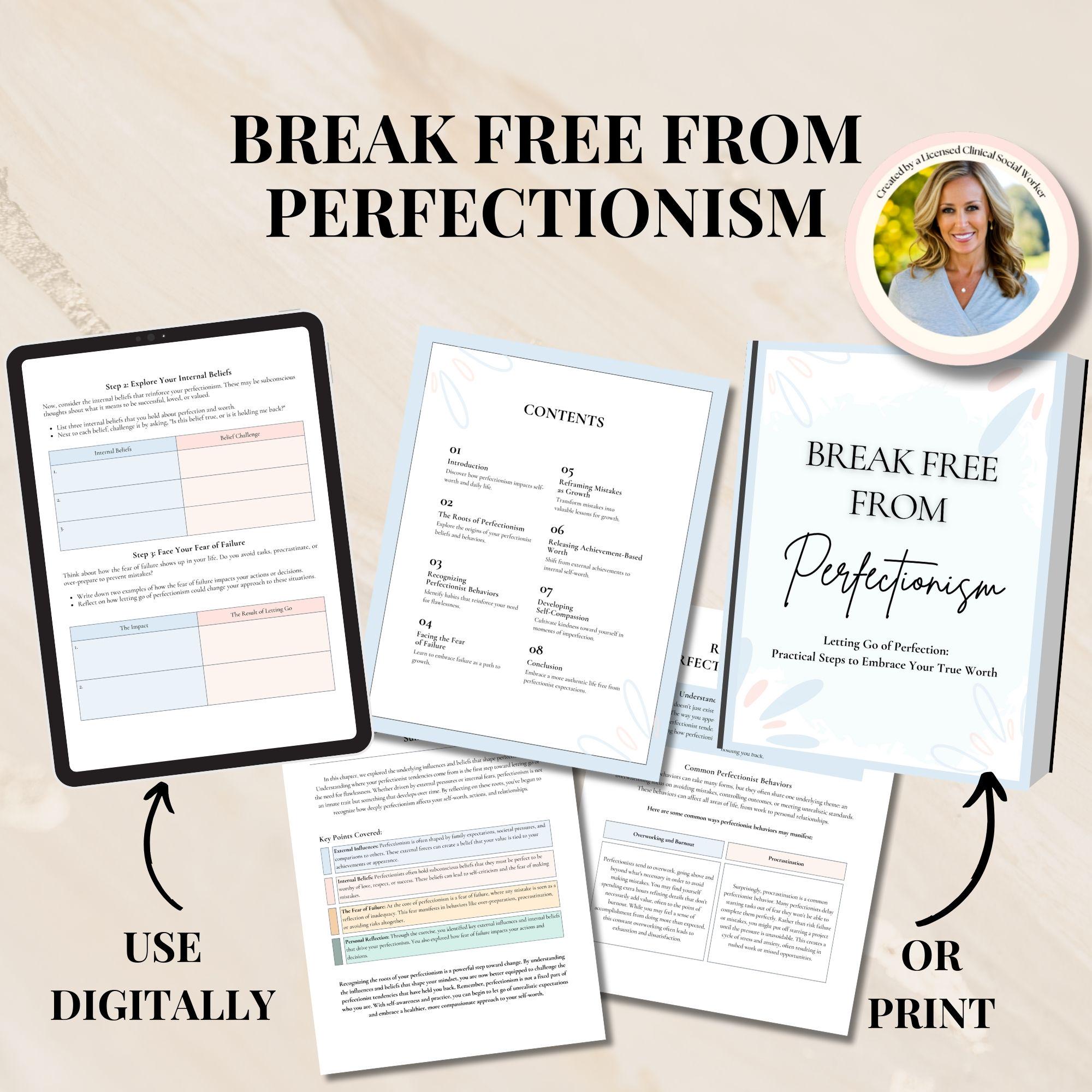 Breaking the Cycle of Perfectionism, Therapy Worksheets, Psychology ...