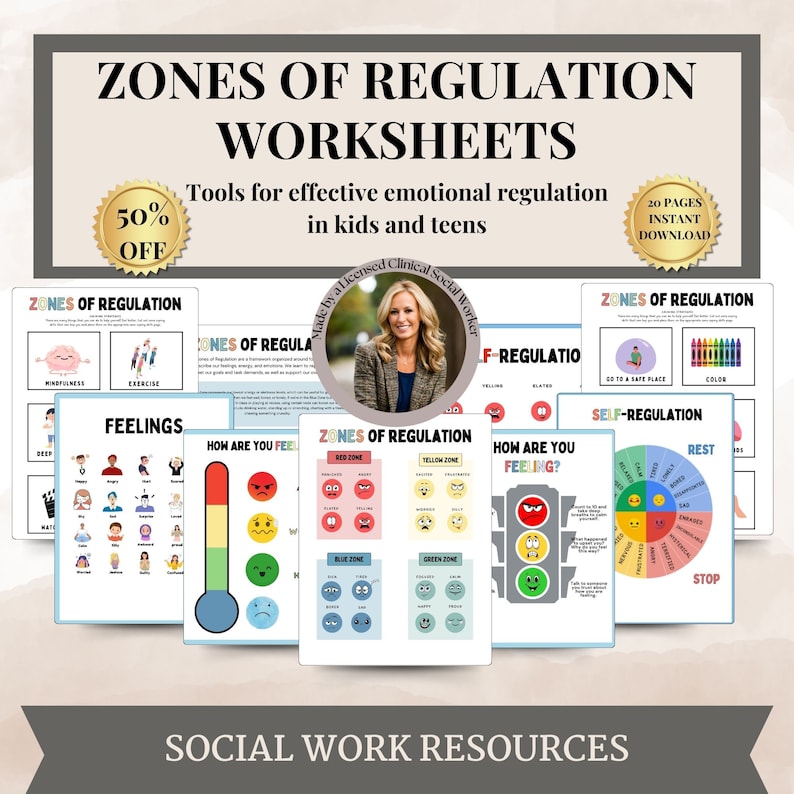 Emotional Regulation Worksheets, Feelings Poster, Calm Down Corner ...