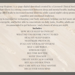 Sleep Hygiene Worksheets, Sleep Journal, Therapy Office Decor, Self ...