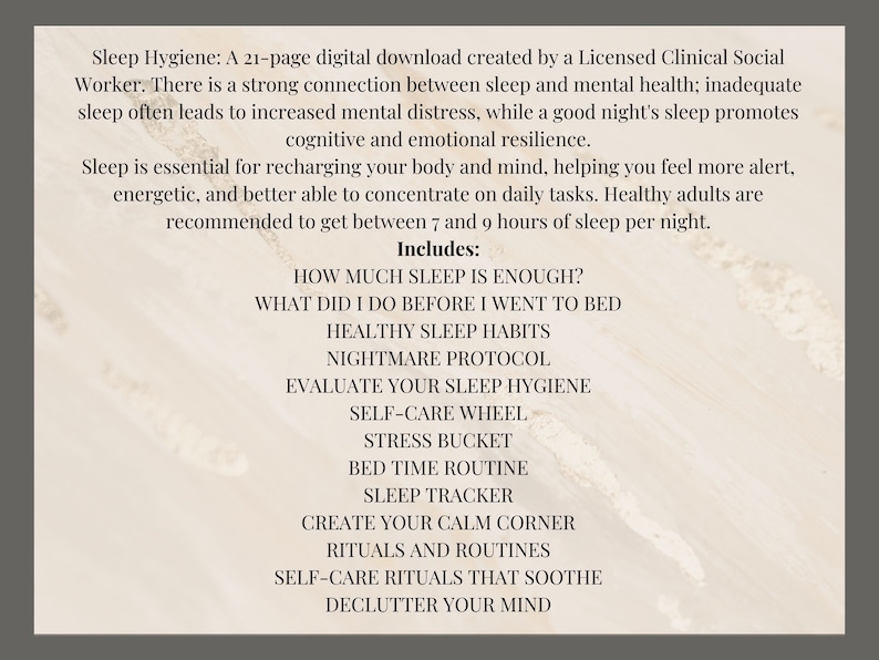 Sleep Hygiene Worksheets, Sleep Journal, Therapy Office Decor, Self ...