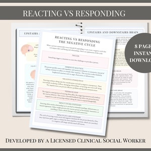 Responding Vs Reacting Worksheets Therapy Worksheets for Conflict ...