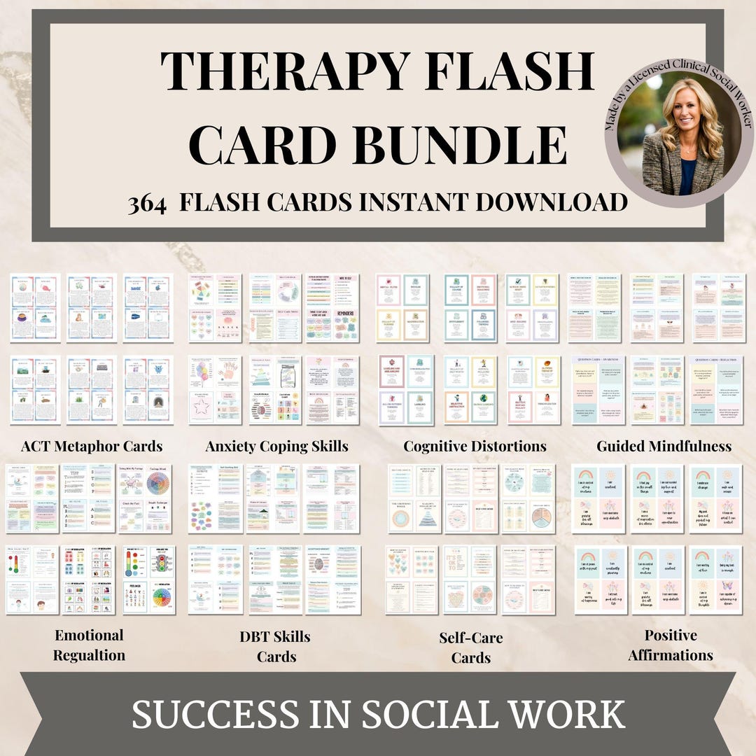 Anxiety Coping Skill Flashcards Workbook Digital Printable Worksheets ...