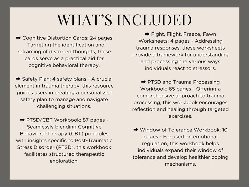 Trauma Therapy Bundle, Anxiety Coping Skill Card, Therapy Worksheets ...