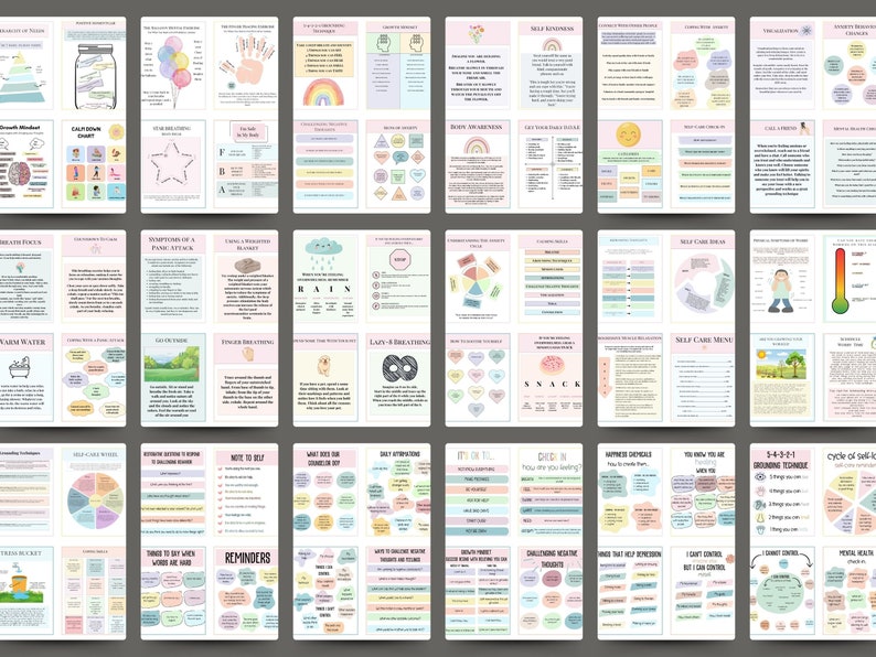 Anxiety Coping Skill Flashcards Workbook Digital Printable Worksheets ...