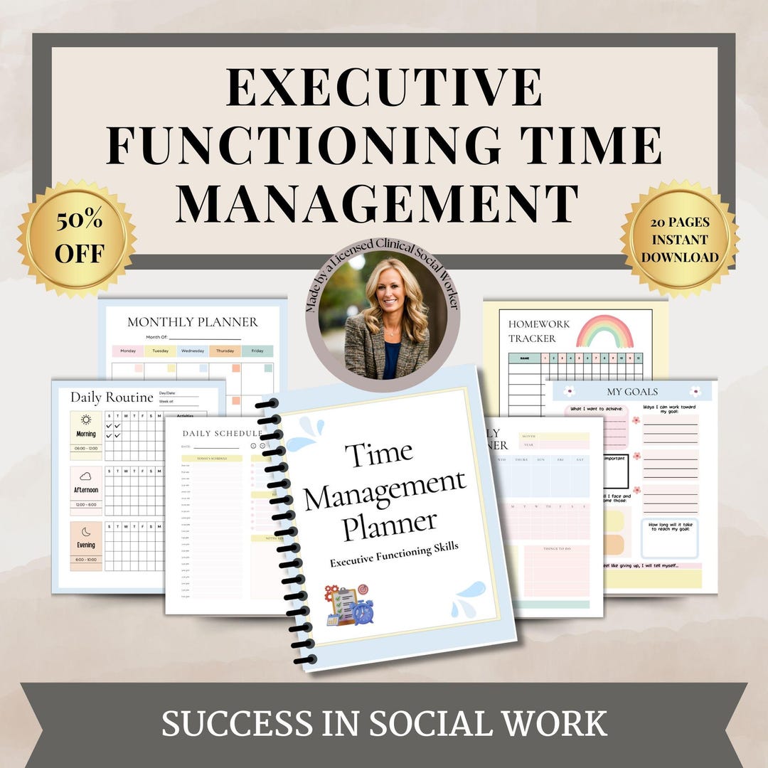 Kids Time Management Worksheets, Executive Functioning Skills, Social ...
