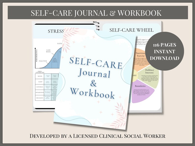 Self Care Journal, Self Care Workbook, Burnout, Stress Management, Self ...
