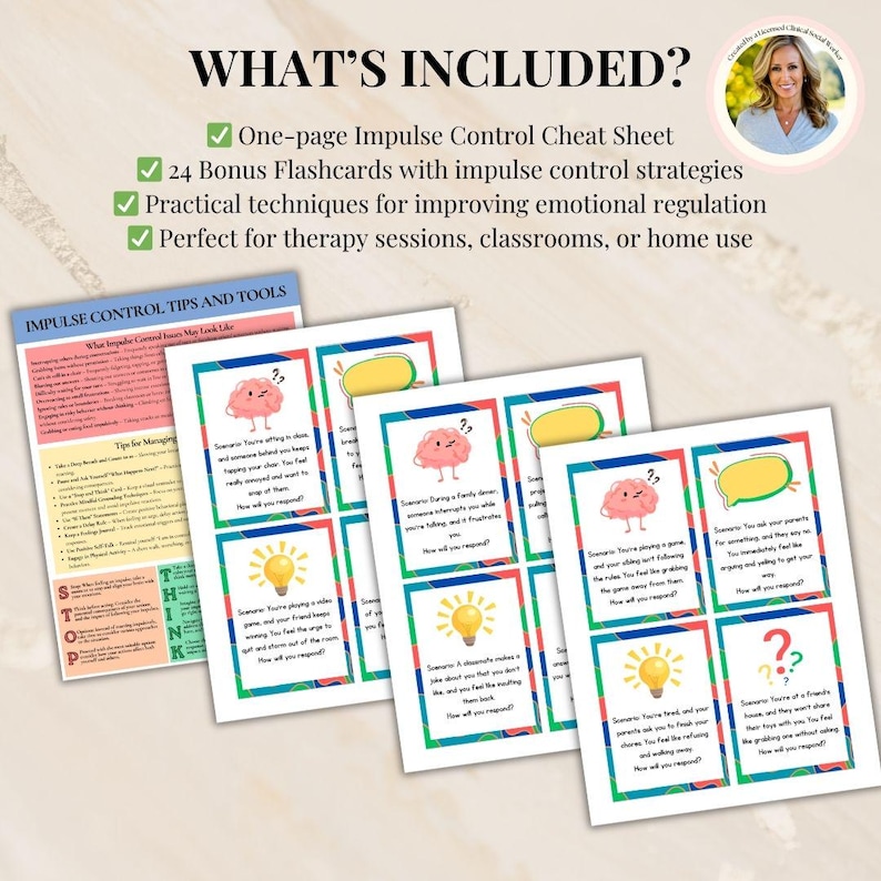 Impulse Control Tip Sheet & Coping Skills Strategies, Adhd-executive ...