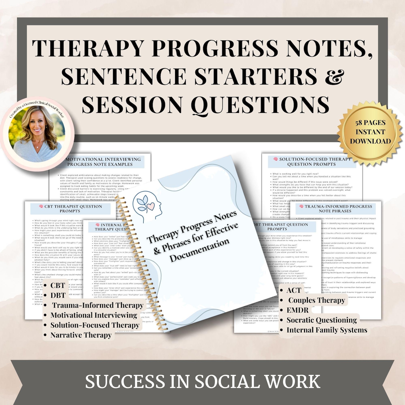 Therapy Progress Note Templates, Therapy Note Sentence Starters ...
