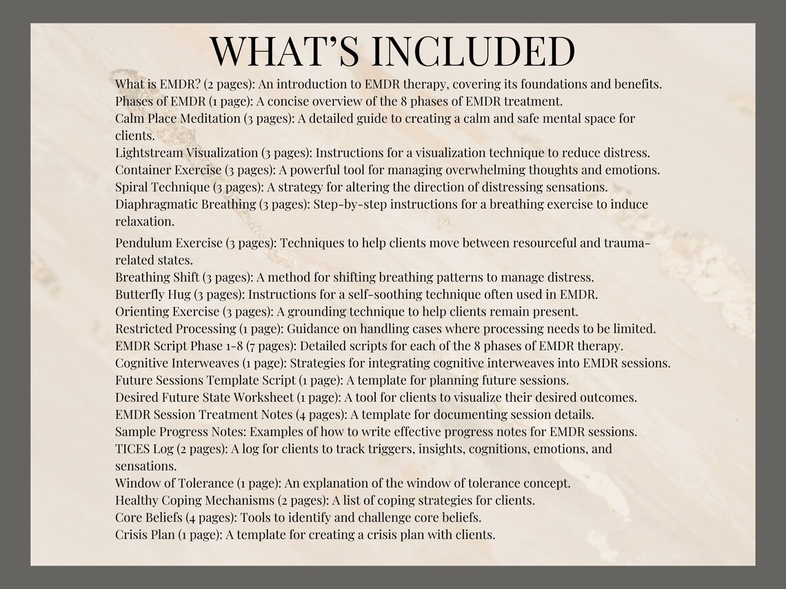 EMDR Bundle, EMDR Worksheets, Emd Tools, Emdr Interweaves, Counseling ...