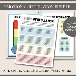 Emotional Regulation Bundle,zones of Regulation, Self Regulation Kids ...