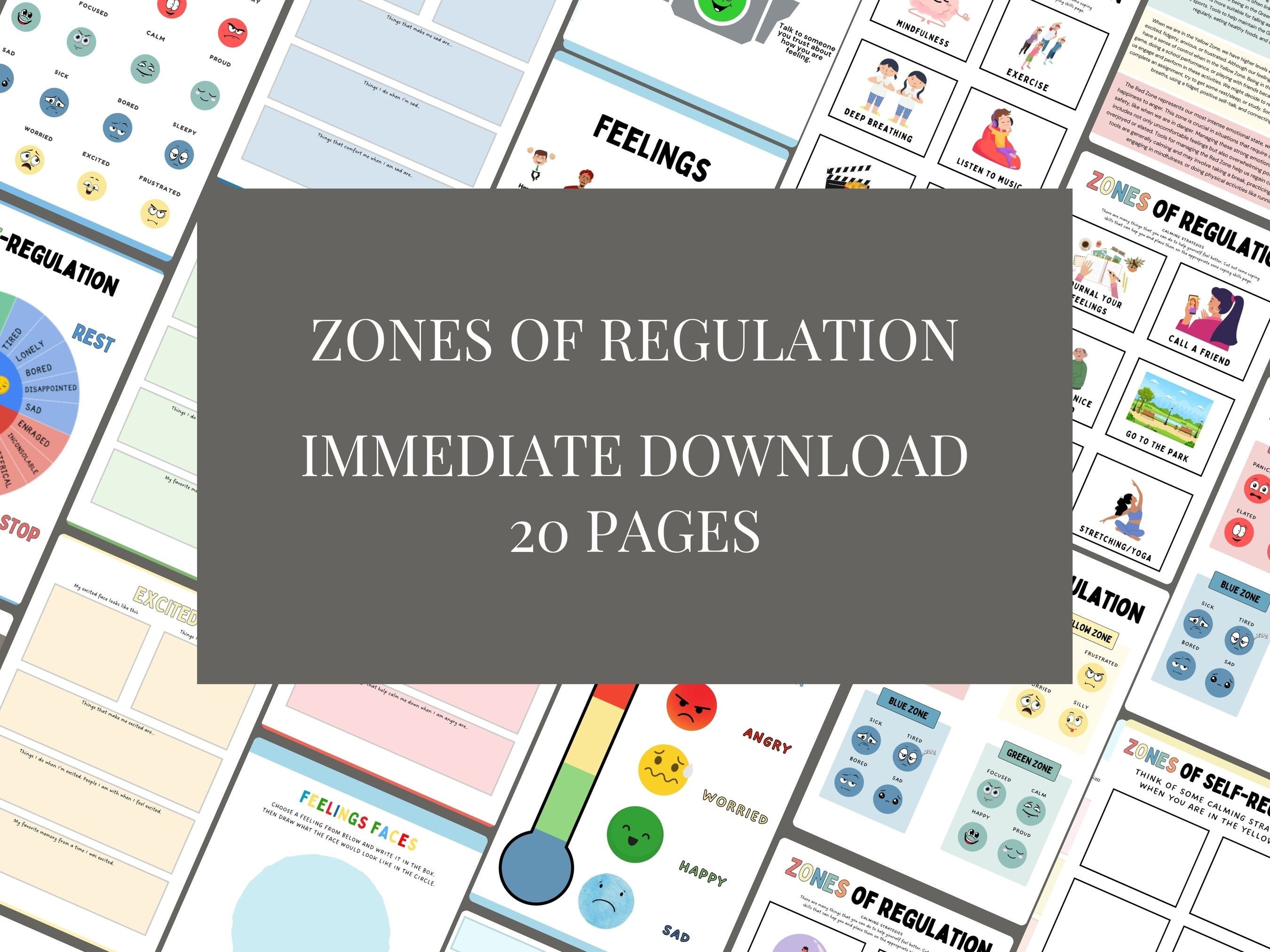 Emotional Regulation Worksheets, Feelings Poster, Calm Down Corner ...