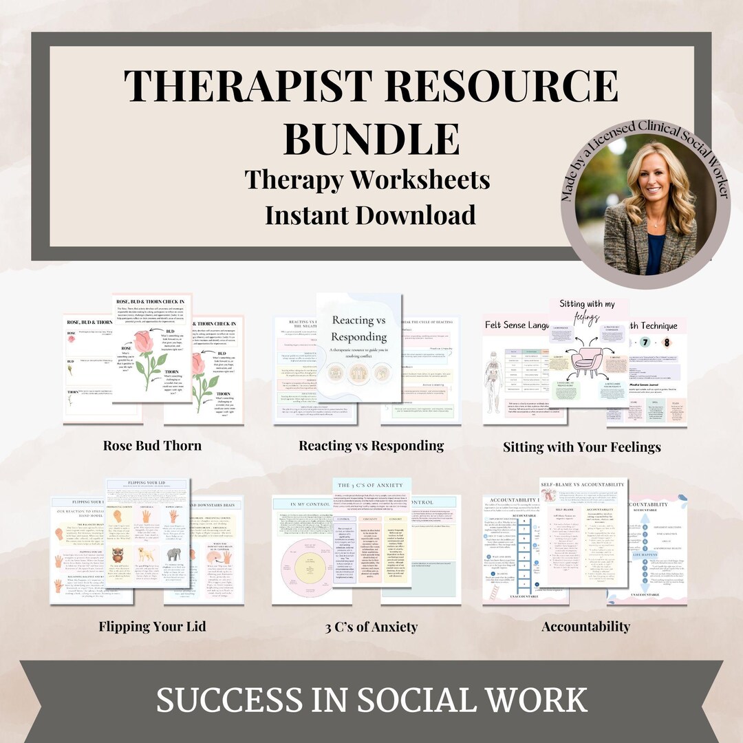 Therapy Resource Counseling Worksheets Bundle School Counselor Tools ...