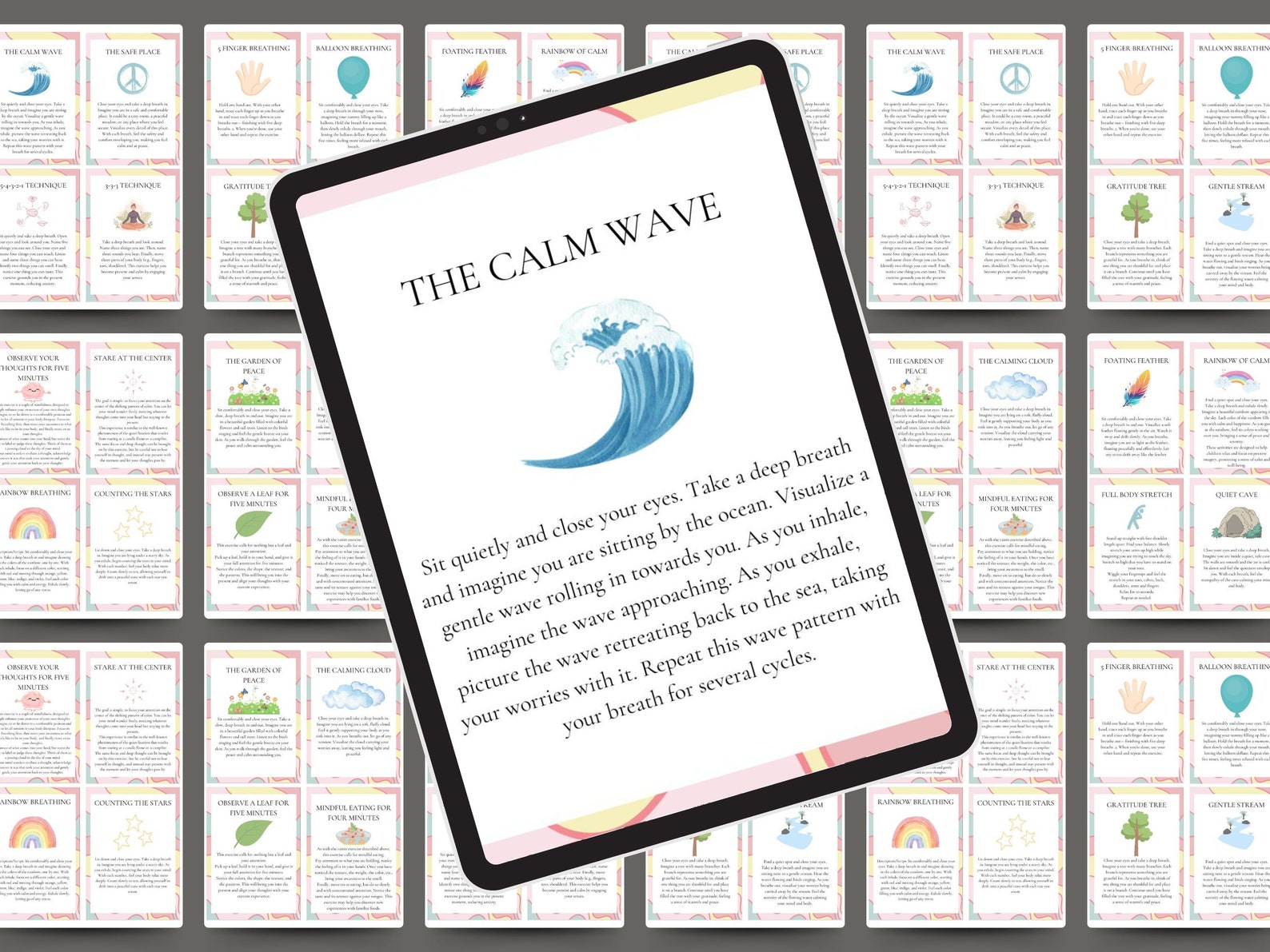 Guided Mindfulness Flash Cards, Anxiety Coping Skill Cards, Guided ...