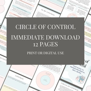 Circle of Control Therapy Worksheets, Worry Worksheets, Things I Can ...