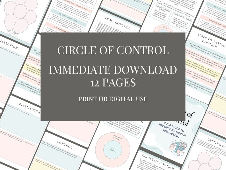 Circle of Control Therapy Worksheets, Worry Worksheets, Things I Can ...