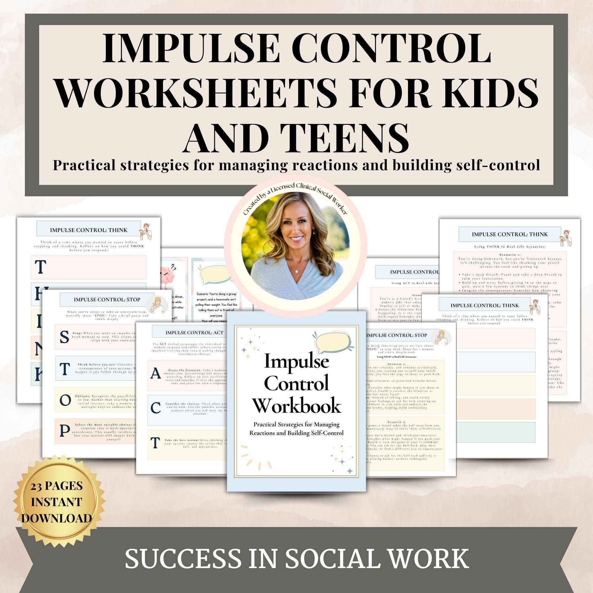 Impulse Control Workbook for Kids and Teens, Emotional Regulation ...