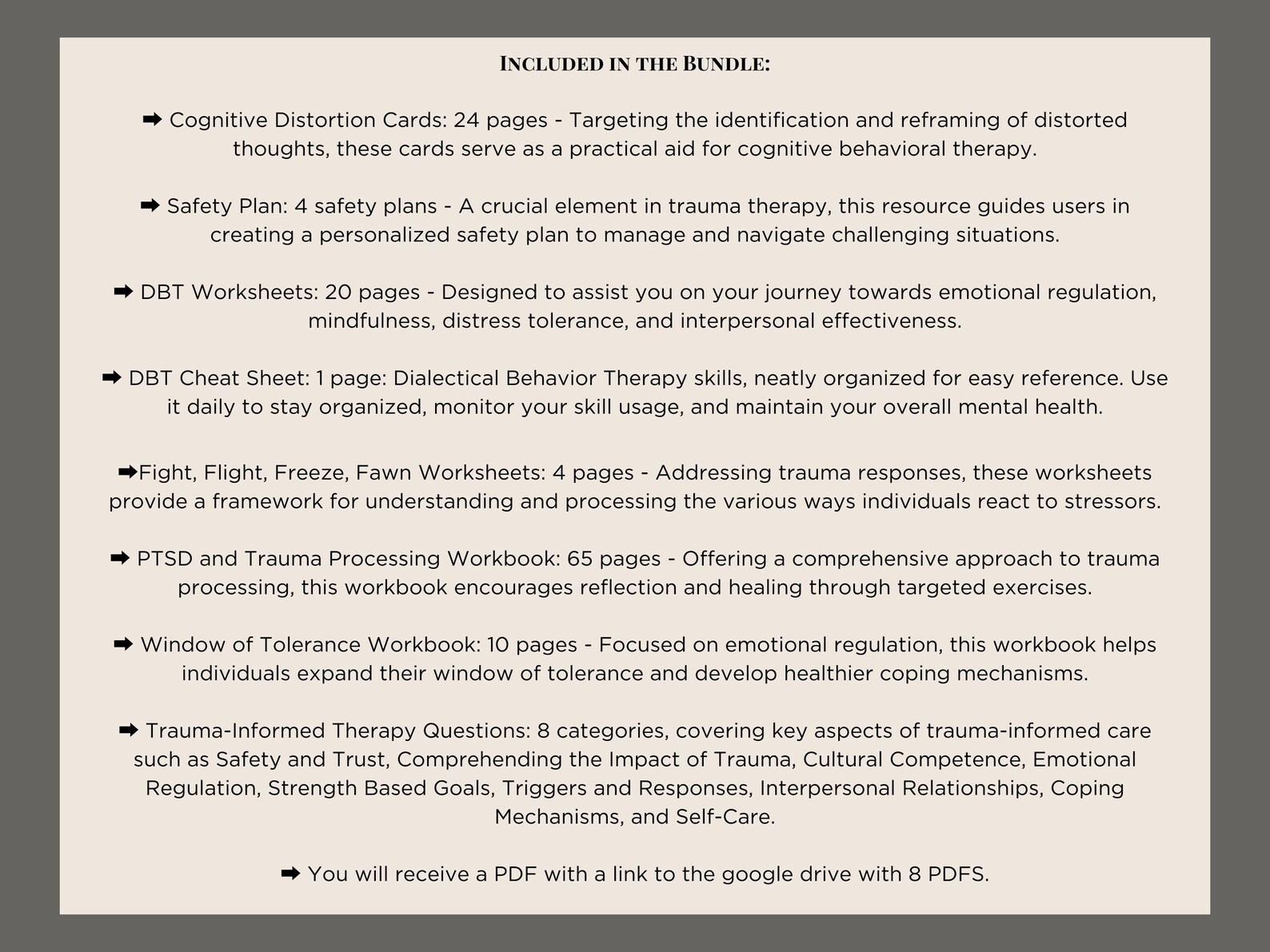 Trauma Therapy Bundle, Anxiety Coping Skill Card, Therapy Worksheets ...