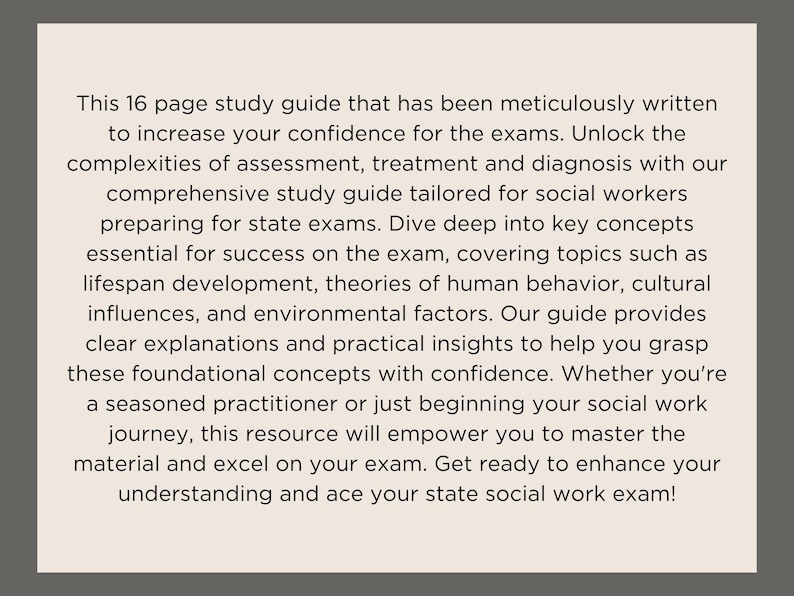 Social Work Study Guide,lcsw/lmsw Study Guide,assessment Treatment and ...