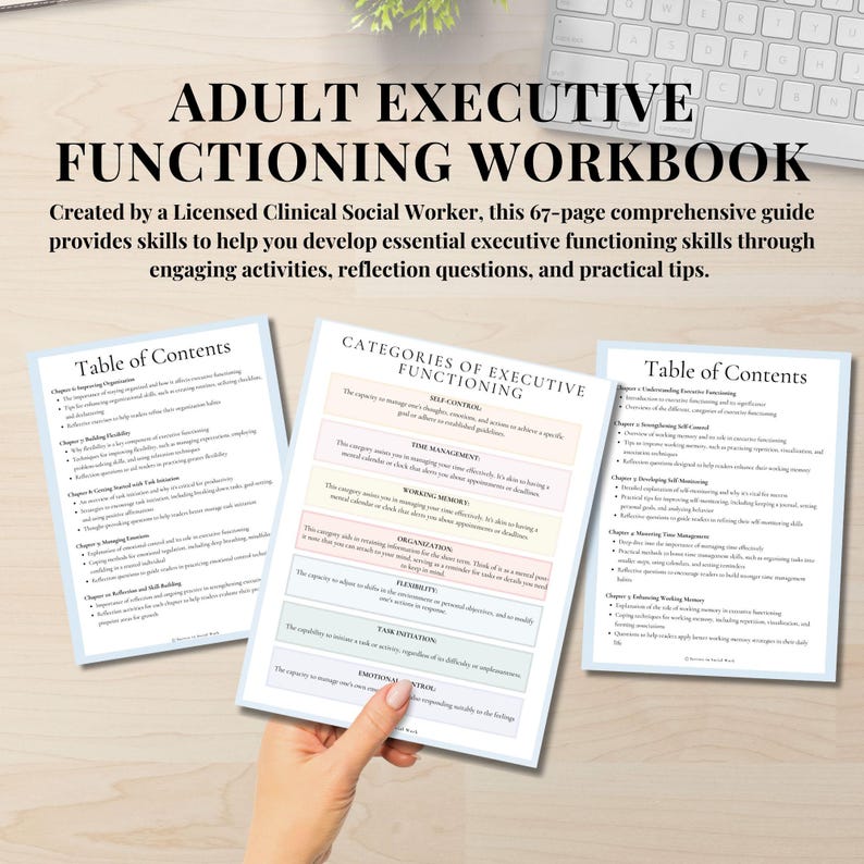 Adult ADHD & Executive Functioning Workbook, Adult Adhd Planner, ADHD ...