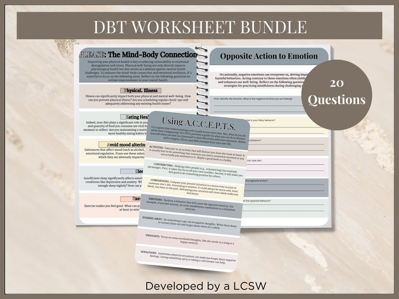 DBT Worksheets for Therapist, Dbt Skills, Dbt Workbooks. Dbt Printables ...